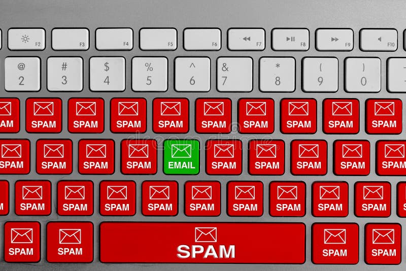 Keyboard with Red Spam Email Email Button Stock Illustration ...