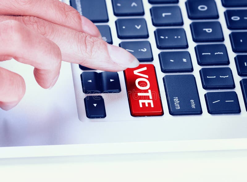 Keyboard with Red Vote Key, Business Concept Stock Photo - Image of ...