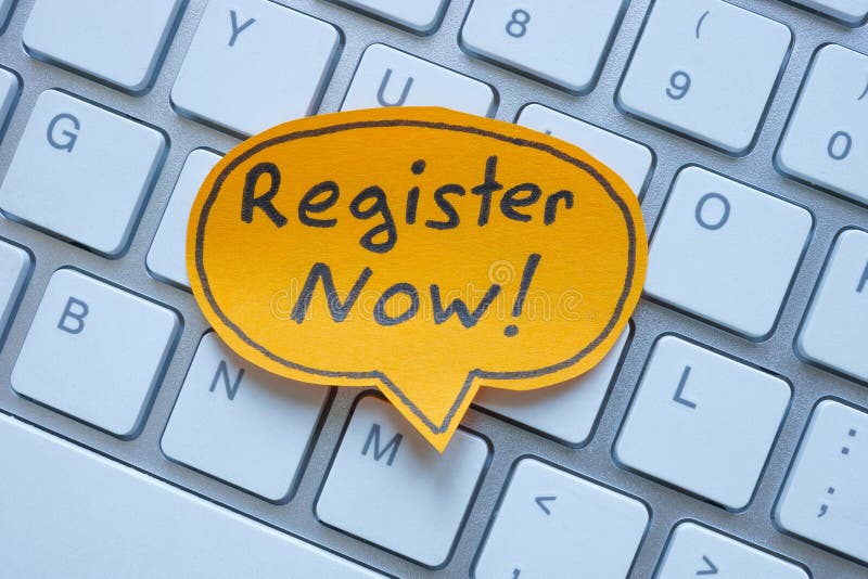 Keyboard and Register Now Phrase. Stock Photo - Image of technology ...