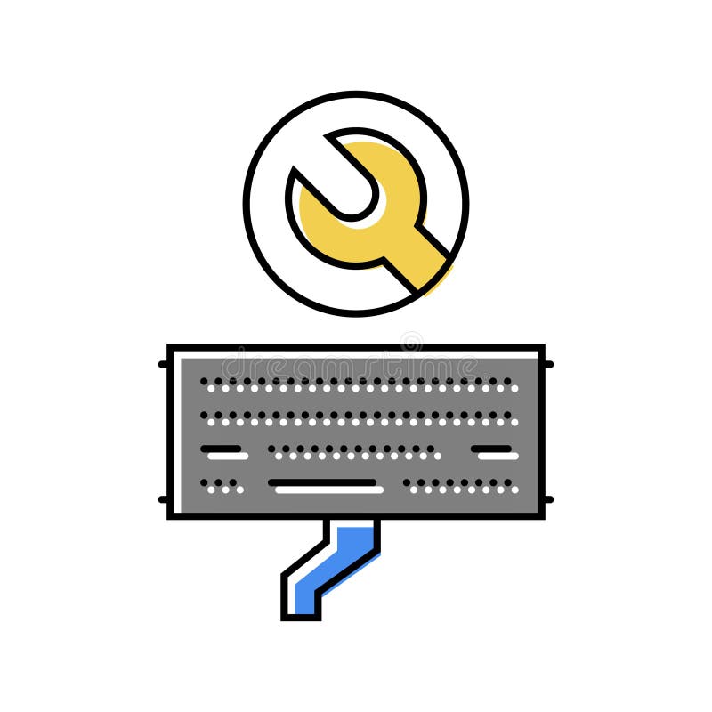 Keyboard Replacement Repair Computer Color Icon Vector Illustration ...