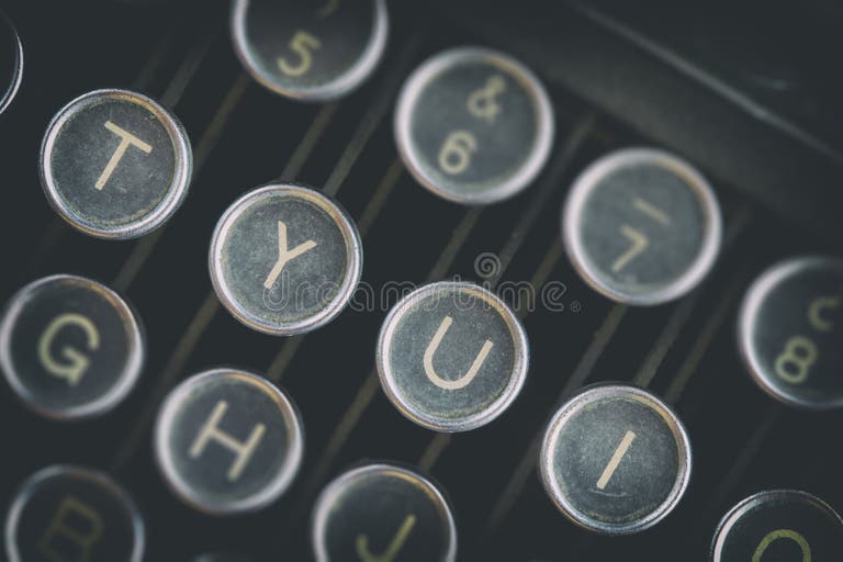 Keyboard of retro printer stock image. Image of metallic - 84331111