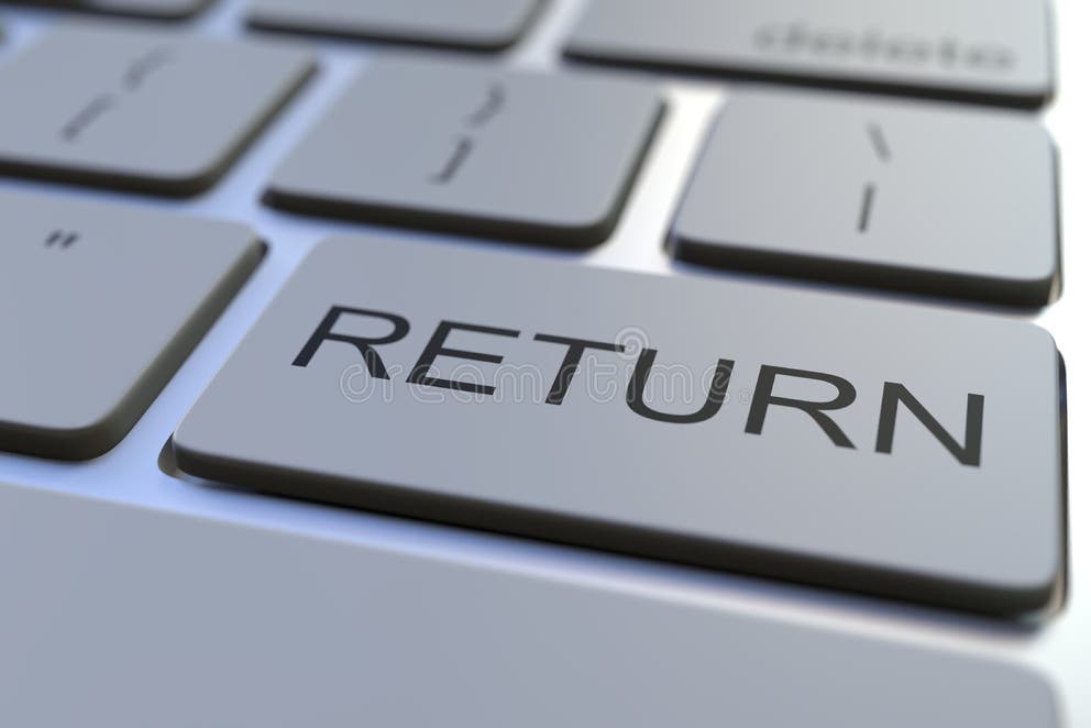 Keyboard with RETURN Key. Conceptual 3D Rendering Stock Illustration ...