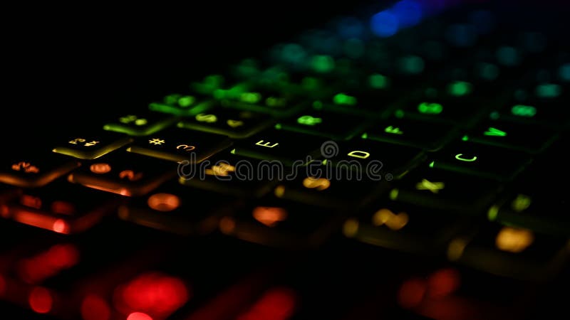Keyboard with RGB Backlit Illumination Changing Colors for Virtual ...