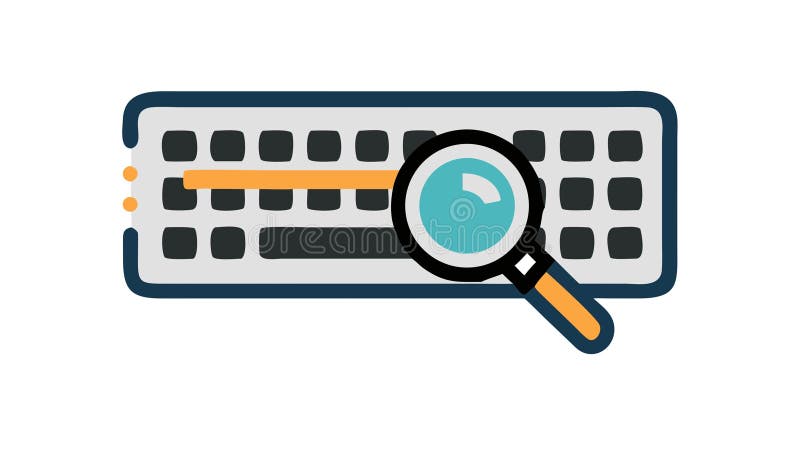 Keyboard & Search Tool Icon, Digital Research & Information Access ...