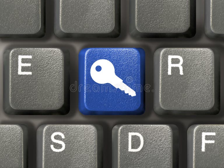 Keyboard with security key stock image. Image of locked - 2360399