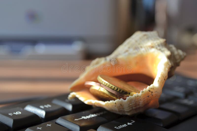 Keyboard with shell stock image. Image of keyboard, wait - 30609505