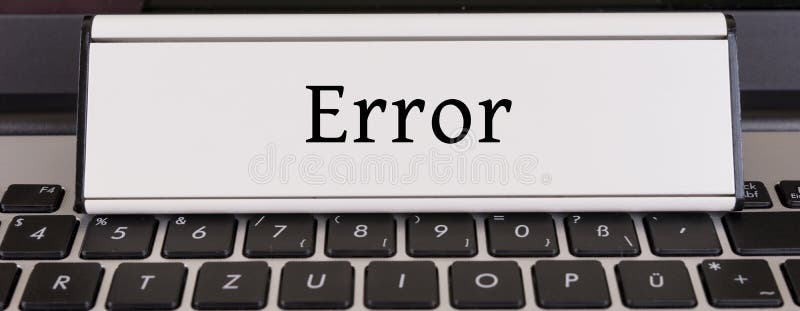Keyboard and Shield with the Word Error Stock Photo - Image of empty ...