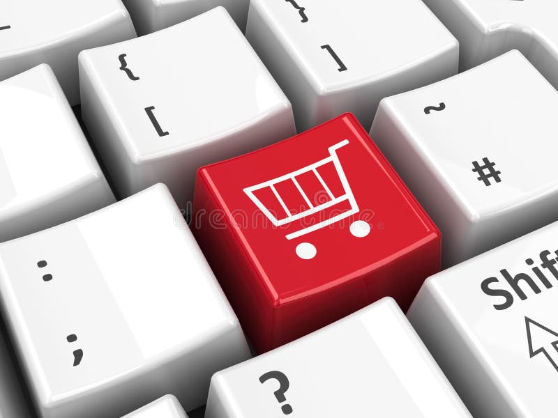 Keyboard shopping key stock illustration. Illustration of market - 85512019