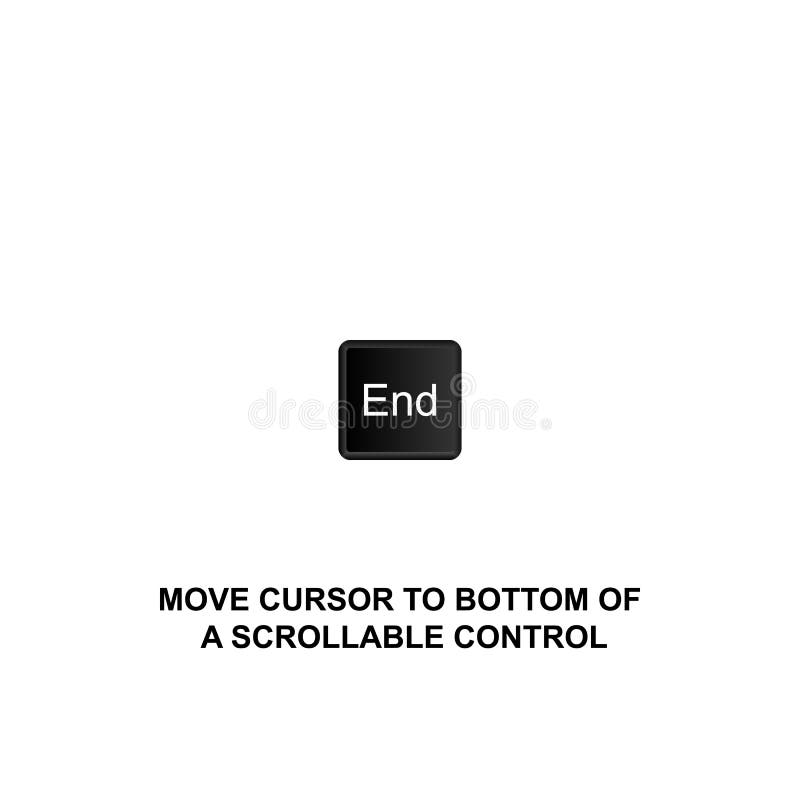 Keyboard Shortcuts, Move Cursor To Bottom of a Scrollable Control Icon ...