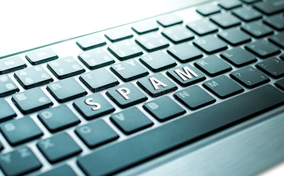 Keyboard with sign spam stock photo. Image of achievement - 88546294