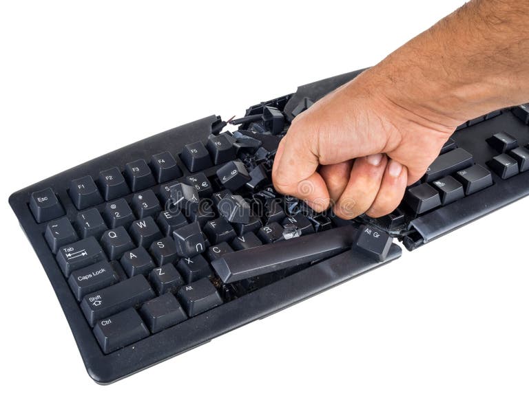 Keyboard Smashed by Angry User Stock Image - Image of break, anger ...