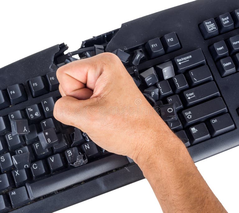 Keyboard Smashed by Angry User Stock Image - Image of angry, device ...