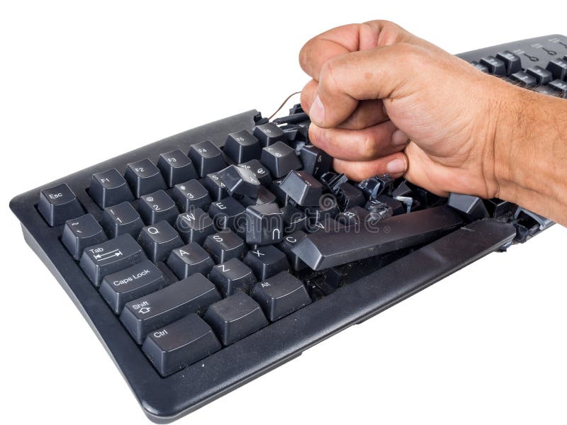 Keyboard Smashed by Angry User Stock Image - Image of error, hand: 80297247