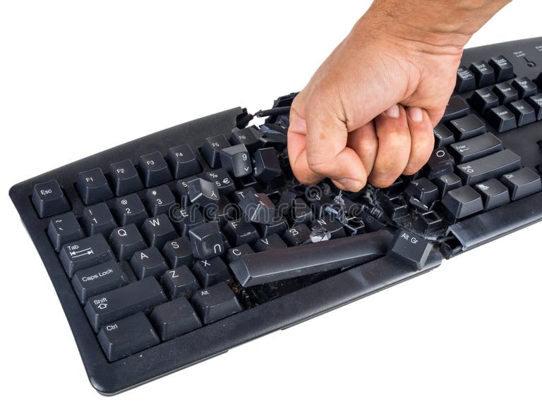Keyboard Smashed by Angry User Stock Image - Image of error, hand: 80297247
