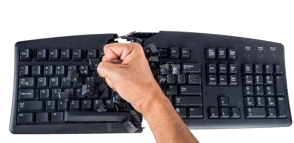 Keyboard Smashed by Angry User Stock Image - Image of computer, anger ...