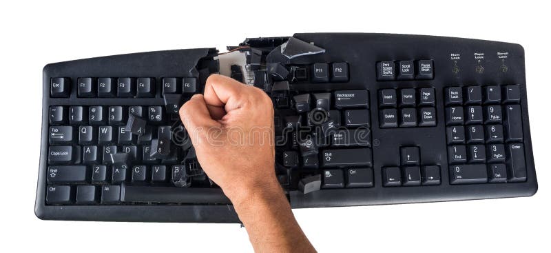 Keyboard Smashed by Angry User Stock Image - Image of error, hand: 80297247