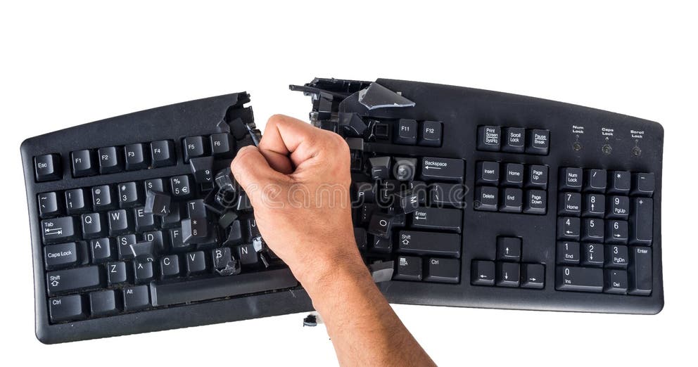 Keyboard Smashed by Angry User Stock Photo - Image of broken, data ...