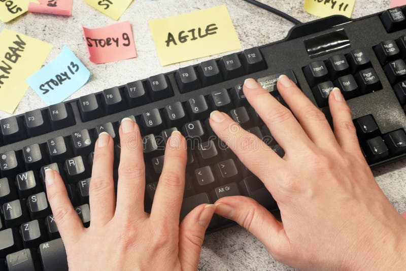 Keyboard And Software Scrum Agile Paper Task Agile Software Development Methodologies Concept