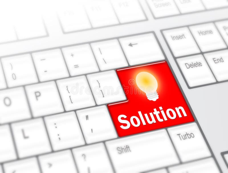 Keyboard - Green Key Solutions Stock Photo - Image of button, close ...