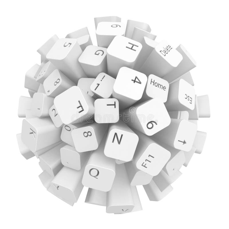 Keyboard Sphere stock illustration. Illustration of programming - 19276293