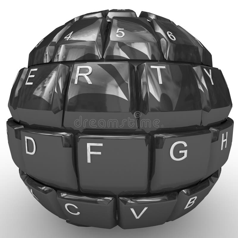 Spherical keyboard stock illustration. Illustration of sphere - 25415327