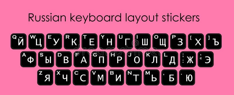 Keyboard Stickers. Russian Layout. Cyrillic. Russian Letters Stickers ...