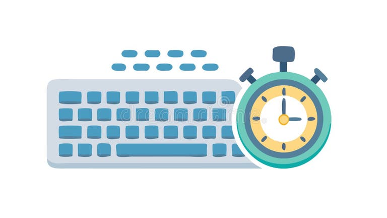 Keyboard with Stopwatch Vector Icon for Efficiency Speed, Vector Design ...