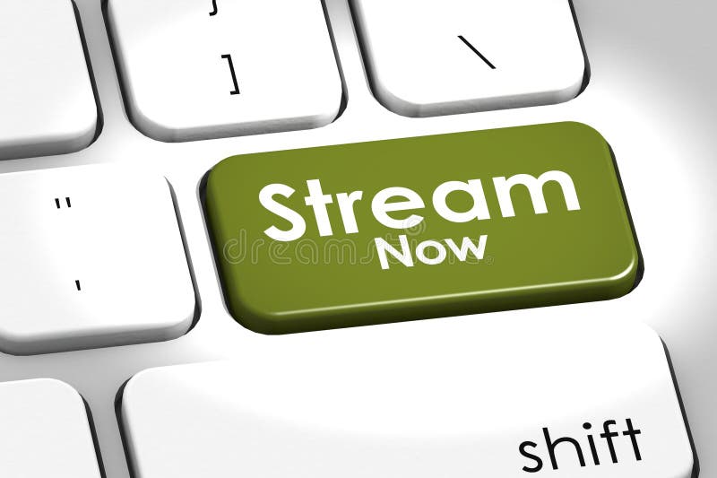 Keyboard with Stream Now Word Stock Illustration - Illustration of ...