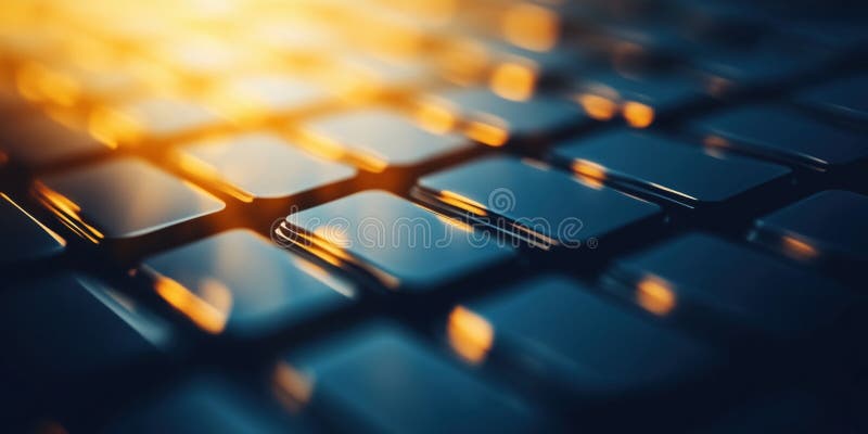 Keyboard Surface with Glowing Keys Creates an Inviting Workspace ...