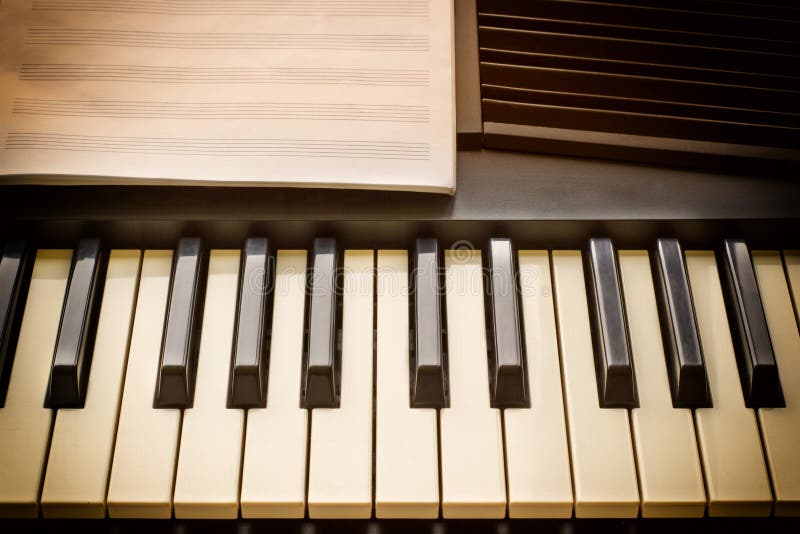 Keyboard Synthesizer with Notes Stock Image - Image of performance ...