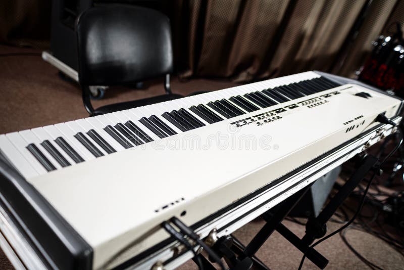 The Keyboard of the Synthesizer Stands on the Stage Editorial Image ...