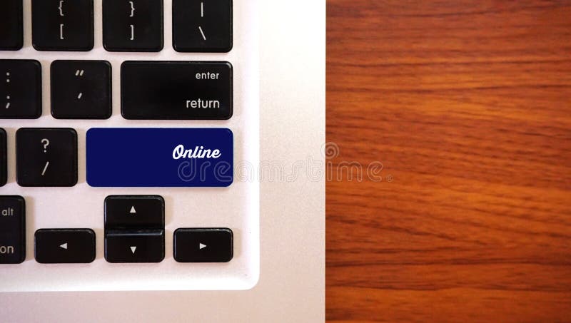 Keyboard with Text Online.Concept Photo. Stock Image - Image of ...