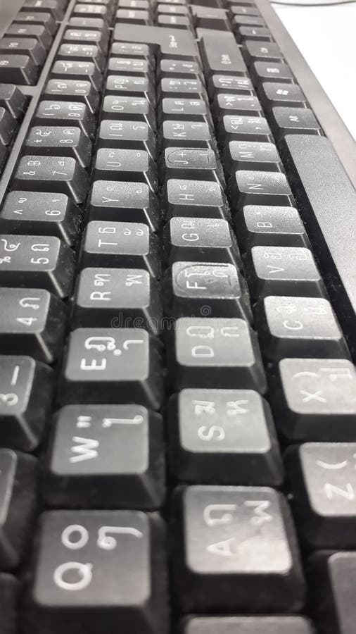 Computer Thai Alphabet Keyboard with Backlight. Stock Image - Image of ...