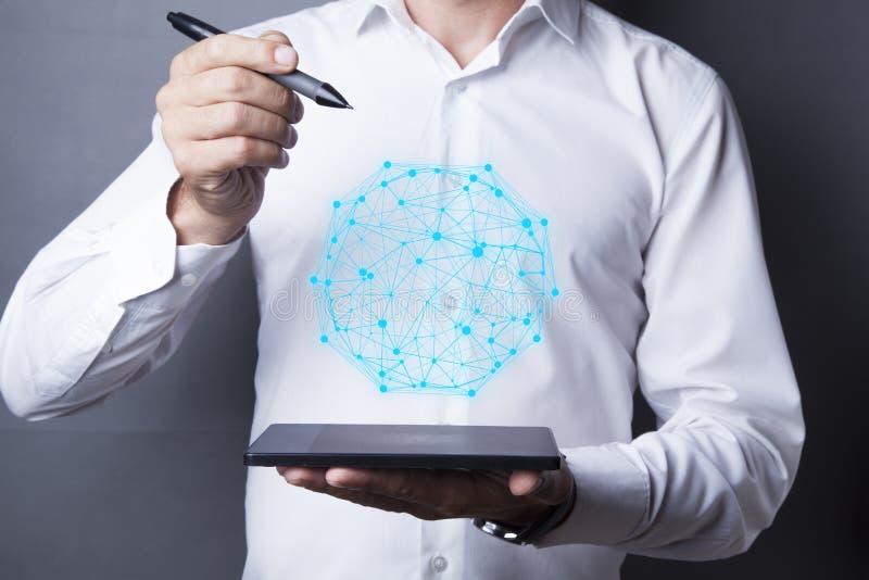 Keyboard Touch with High Tech User Interface Graphic Stock Photo ...