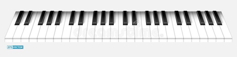 Set of Realistic Keys of Black Piano or Grand Piano Keys Isolated. Eps ...