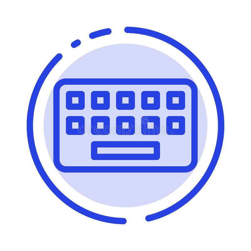 KeyBoard, Typing, Board, Key Blue Dotted Line Line Icon Stock Vector ...