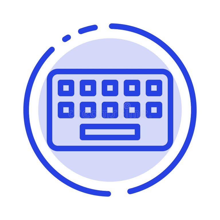 KeyBoard, Typing, Board, Key Blue Dotted Line Line Icon Stock Vector ...