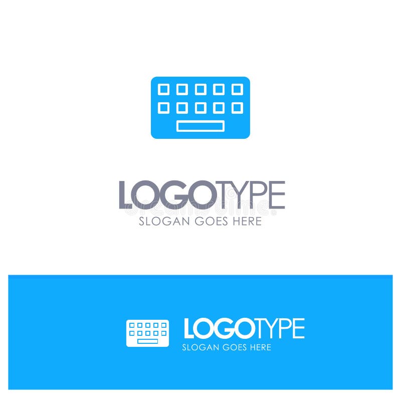 KeyBoard, Typing, Board, Key Blue Solid Logo with Place for Tagline ...