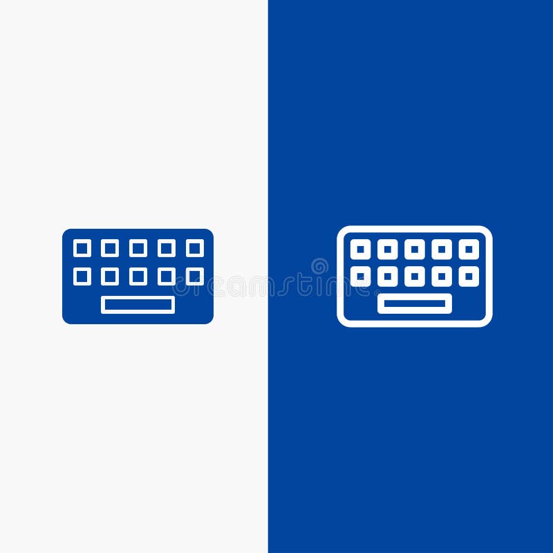 KeyBoard, Typing, Board, Key Line and Glyph Solid Icon Blue Banner Line ...