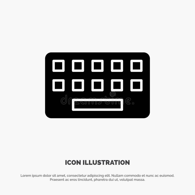 KeyBoard, Typing, Board, Key Solid Glyph Icon Vector Stock Vector ...