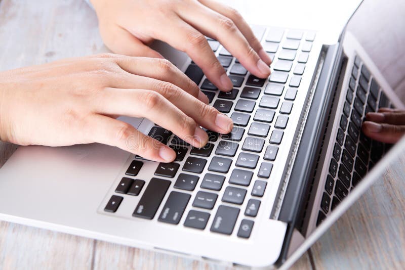 Keyboard Typing Close-up in Office Stock Image - Image of computer ...