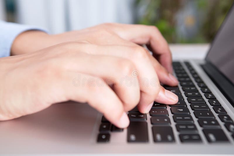 Keyboard Typing Close-up in Office Stock Photo - Image of internet ...