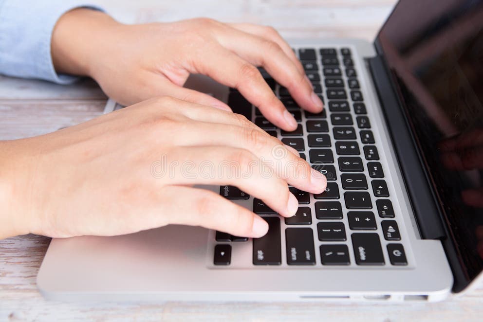 Keyboard Typing Close-up in Office Stock Image - Image of office ...