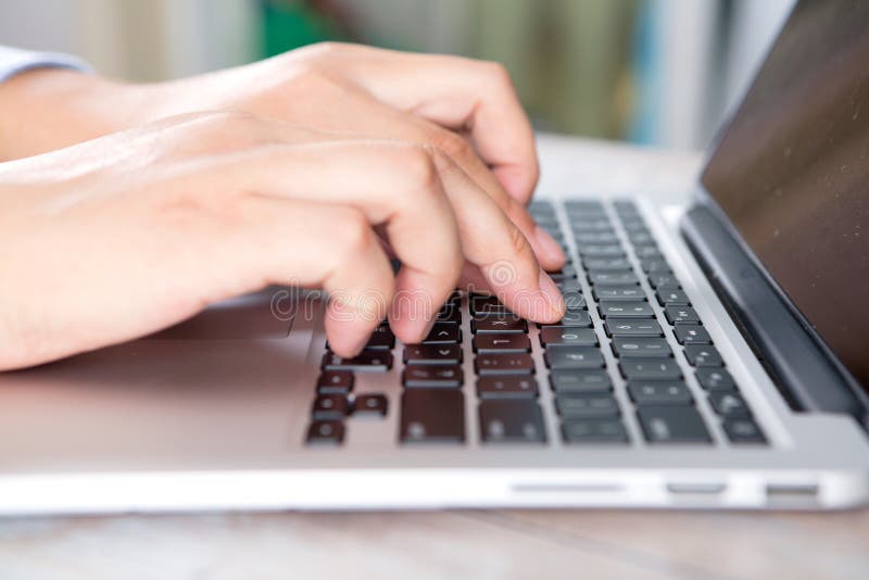 Keyboard Typing Close-up in Office Stock Image - Image of chat, finger ...