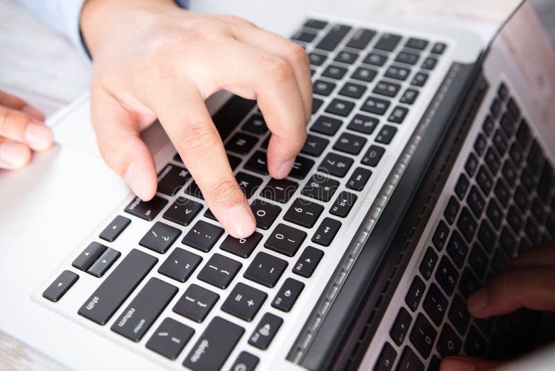 Keyboard Typing Close-up in Office Editorial Photography - Image of ...