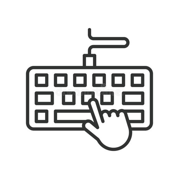 Keyboard Typing, Icon in Line Design. Keyboard Typing, Computer Keyboard, Typing Hands, Typing ...