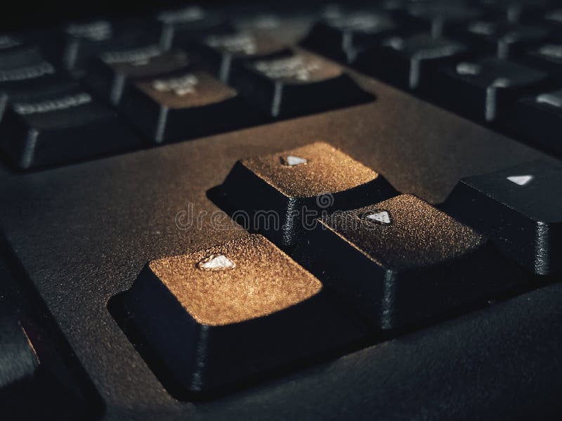 Yellow Radiance: Keyboard Photography in Warm Lighting Stock Photo ...