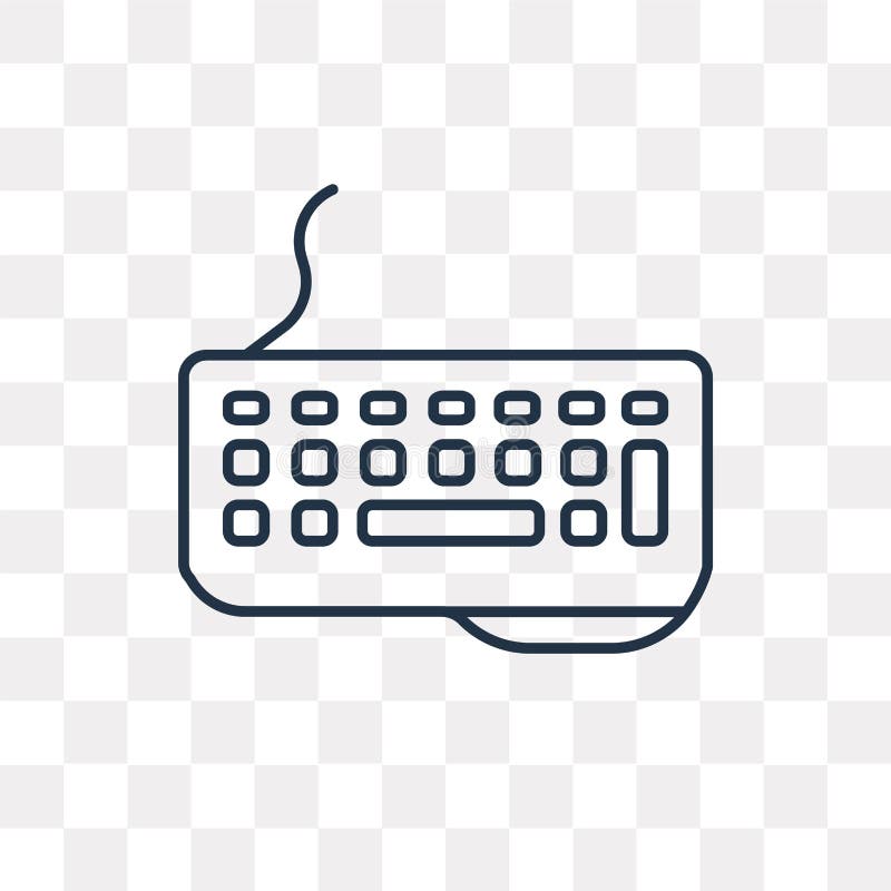 Keyboard Vector Icon Isolated on Transparent Background, Linear Stock ...
