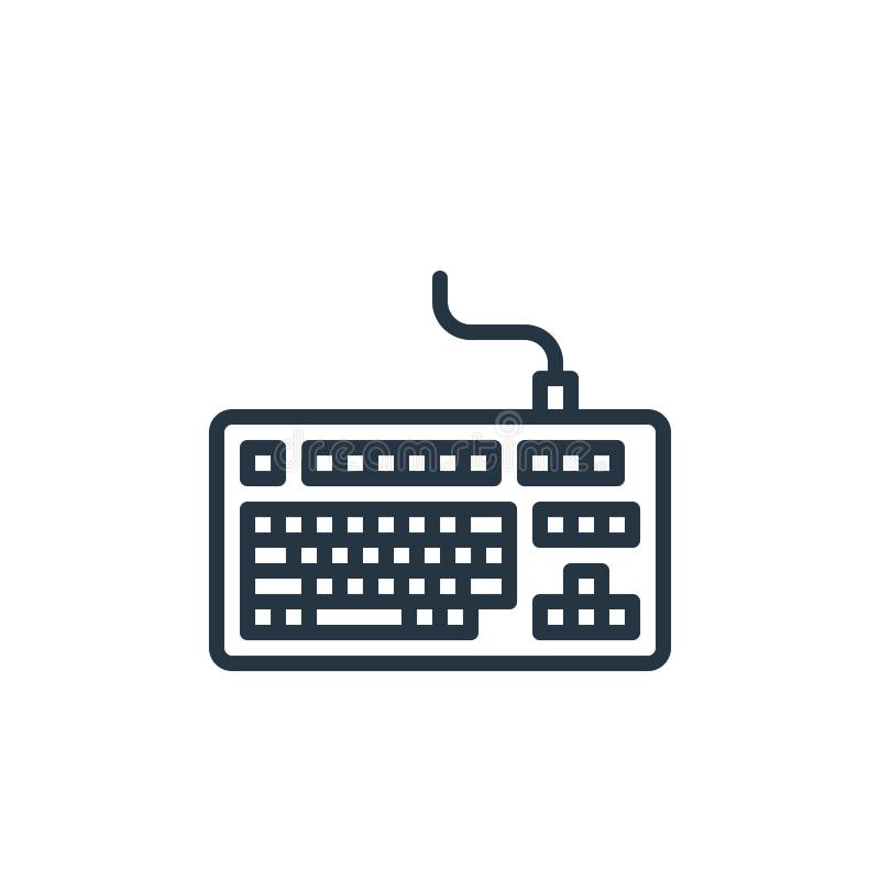 Keyboard Vector Icon Isolated on White Background. Outline, Thin Line ...