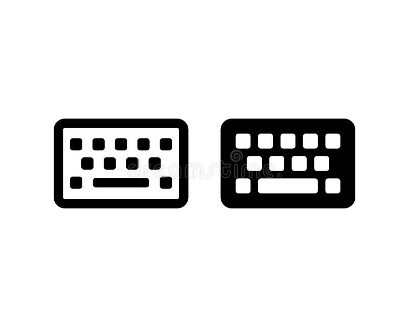 Keyboard Vector Icons Set. Virtual Touch Screen Keyboard Line Art ...